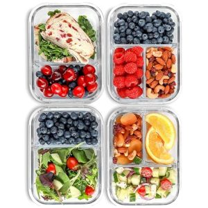 Divided Glass Food Storage Containers for Perfect Portion Control and ...