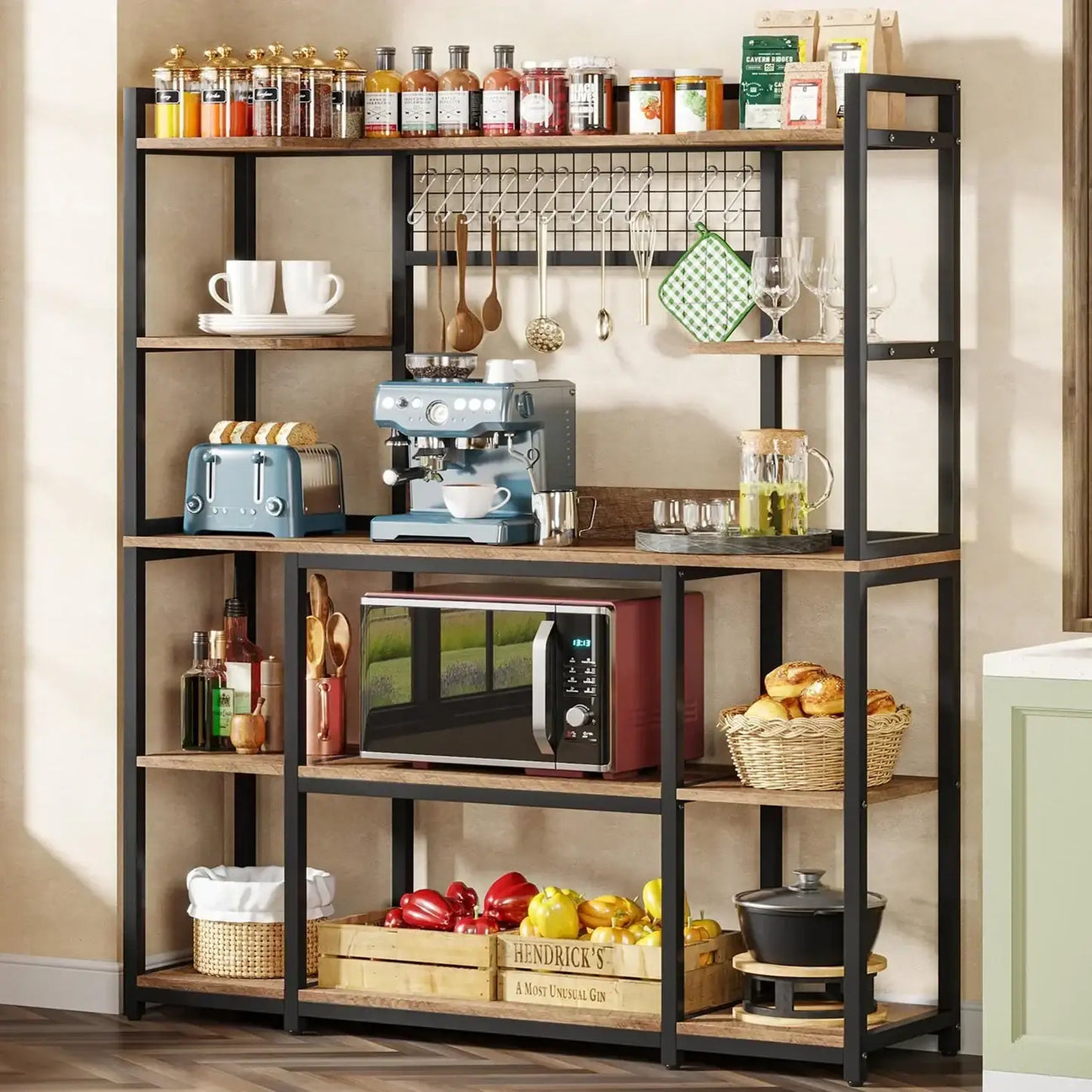 How to Decorate a Bakers Rack in the Kitchen: Stunning Ideas ...