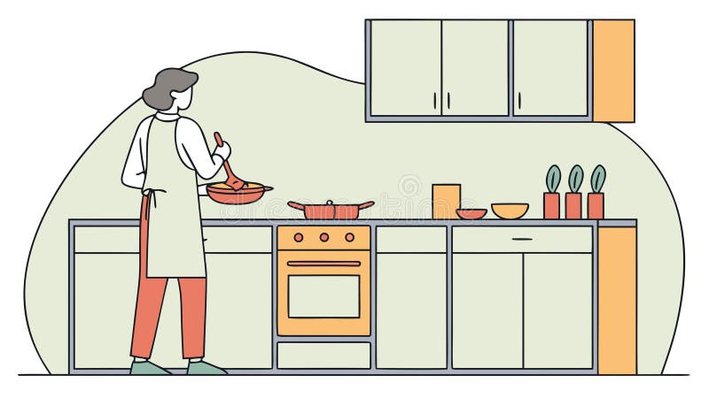 How to Draw a Woman Cooking in the Kitchen: Easy Step-by-Step Guide ...