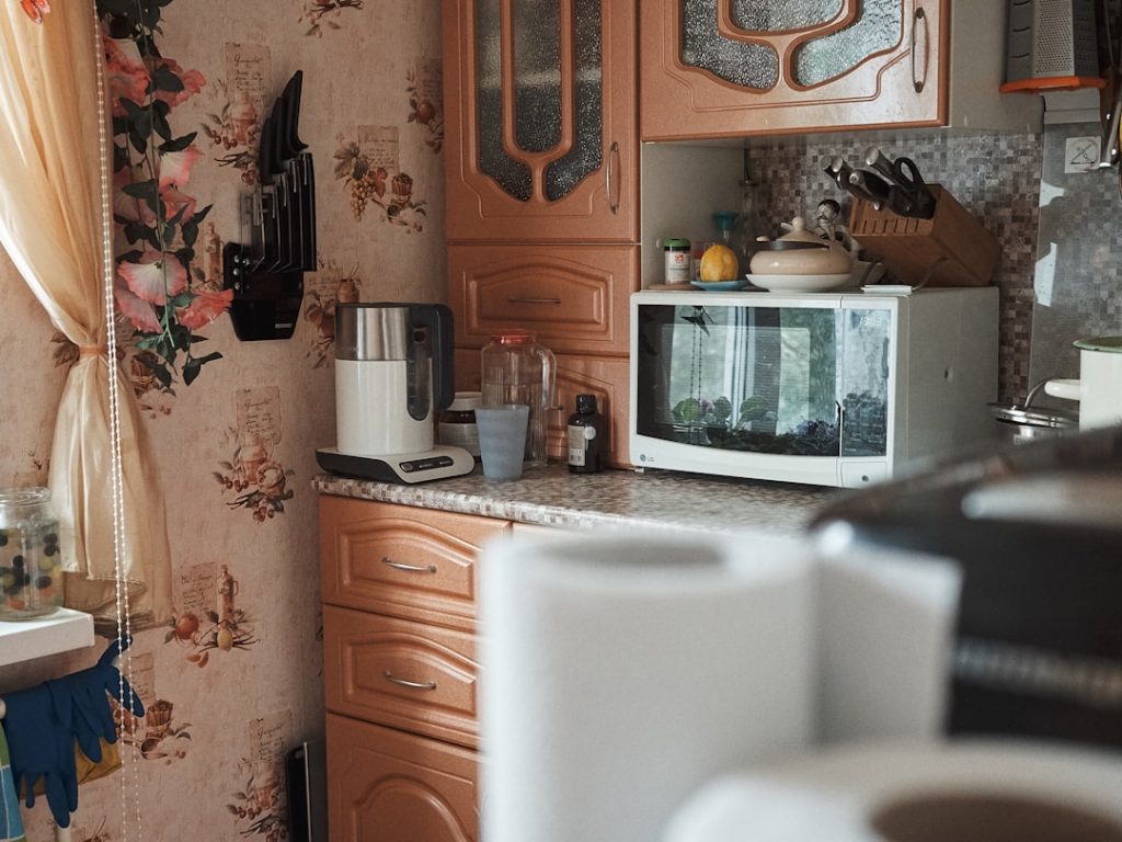 How to Cover Kitchen Cabinets With Wallpaper: Easy Stunning Makeover ...
